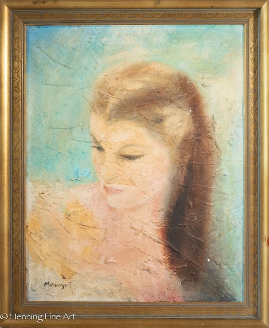 BEAUTIFUL VINTAGE FRENCH Impressionist Oil Painting Female Portrait ...