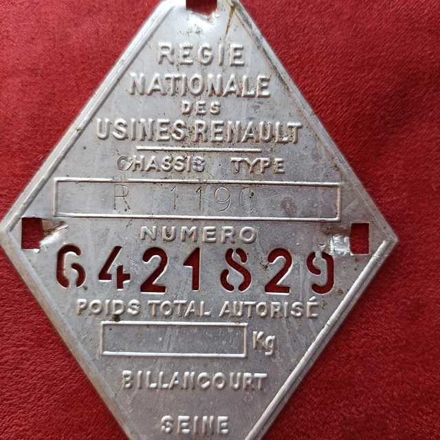 ANCIENNE PLAQUE SIGNALETIQUE DE LA REGIE NATIONALE DES USINES RENAULT ...