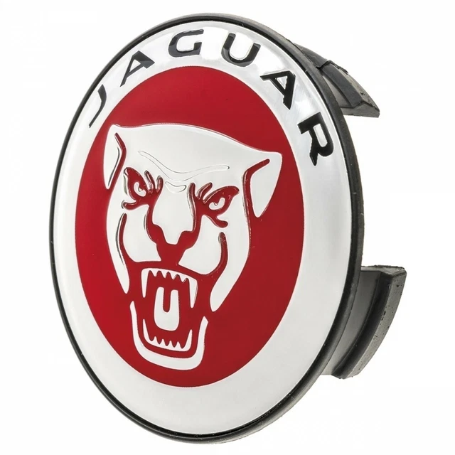 GENUINE NEW JAGUAR XE XF XJ Silver Red Growler Alloy Wheel Centre Cap ...