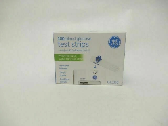 GE100 BLOOD GLUCOSE Test Strips, Gold Electrode 100 Count ...