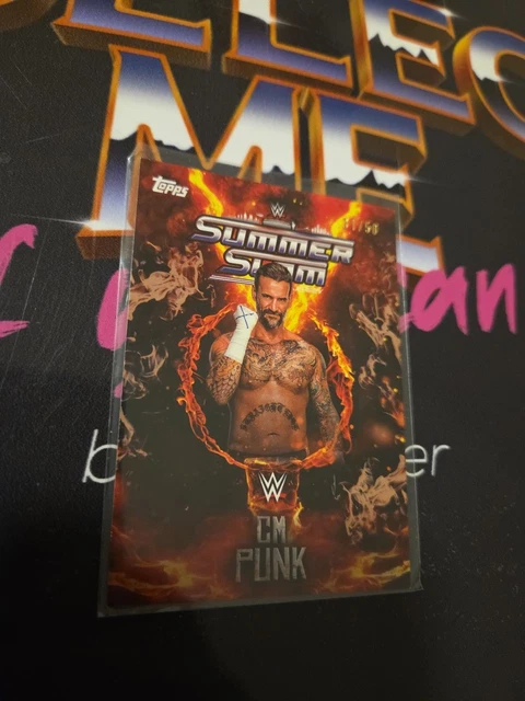 TOPPS WWE CM Punk Summerslam 2025 numbered /50 Wrestling Trading Card EUR 28,95 - PicClick DE