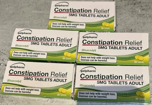 5 X 20 Tablets Galpharm Constipation Relief Tablets 5mg Bisacodyl ...