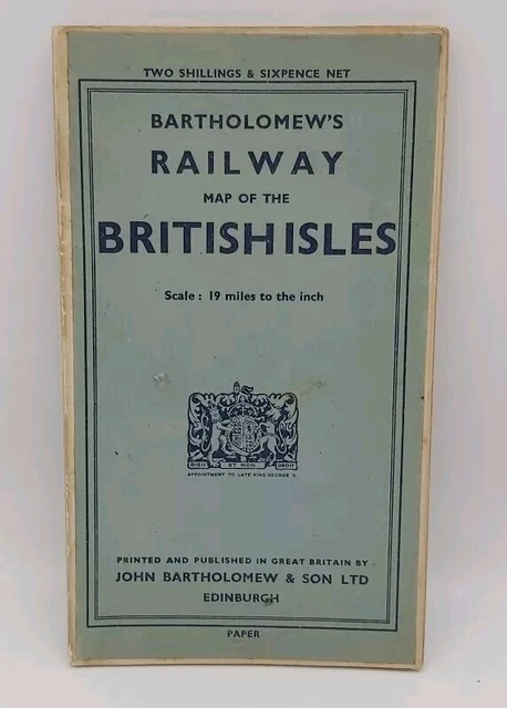 RARE RAILWAY MAP of the British Isles Railway - John Bartholomew & Son ...