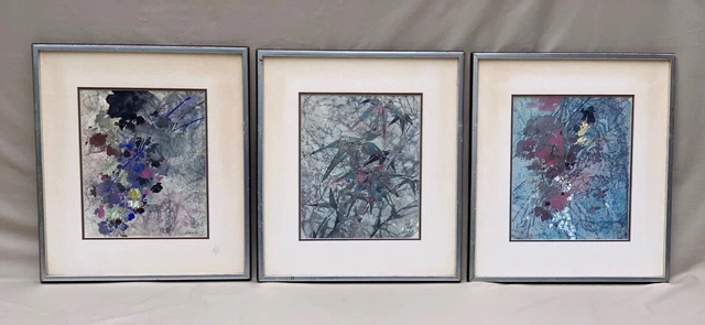 PETER HSU ORIGINAL Asian Art Watercolor Painting Hsia Yew (1931-2016) 3 ...