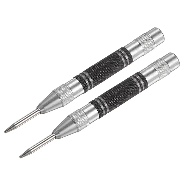 5& SPRING-LOADED AUTOMATIC Center Hole Punch Puncher Black + Silver ...