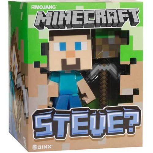 MINECRAFT 6-INCH STEVE Con Recoger Hacha Y Hierba Bloque Vinilo Toy ...