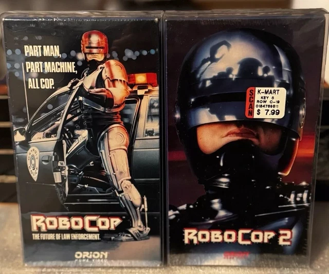 ROBOCOP 1 & ROBOCOP 2 VHS TAPES FACTORY SEALED w/WATERMARKS 1st RELEASE ...