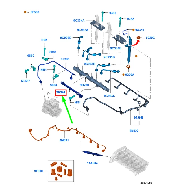 FORD RANGER T6 MK1 Fuel Supply Manifold Bracket 1721856 NEW GENUINE £24 ...