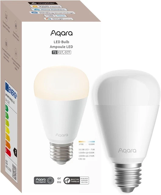 AQARA T2 E27 CCT 75W 2700K-6500K Smart LED Bulb - Z03 £9.99 - PicClick UK