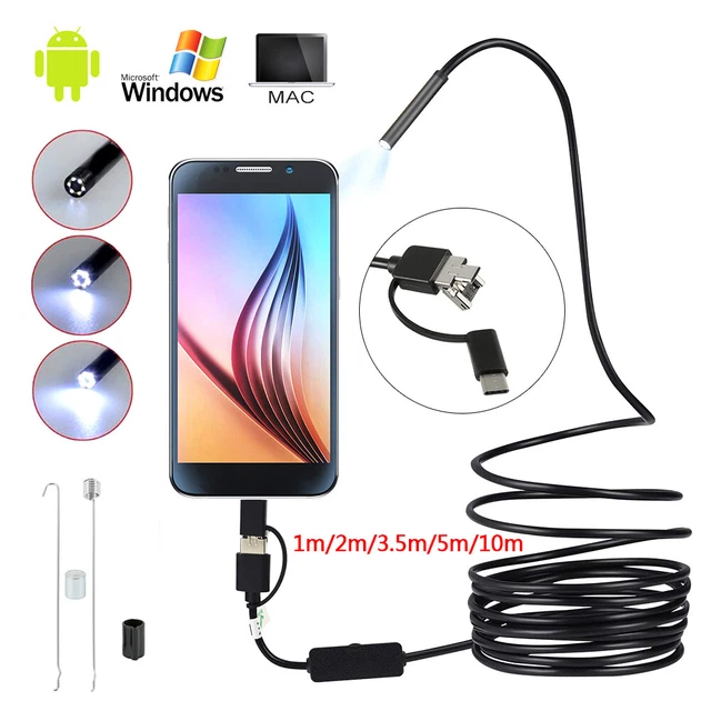 WATERPROOF HD ENDOSCOPE Inspection Camera USB Type-C Borescope for ...