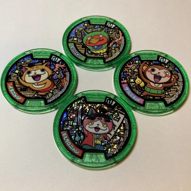 YO-KAI WATCH MEDAL Momonyan Momotaro Yokai U Medals Lot of 4 Green £15. ...