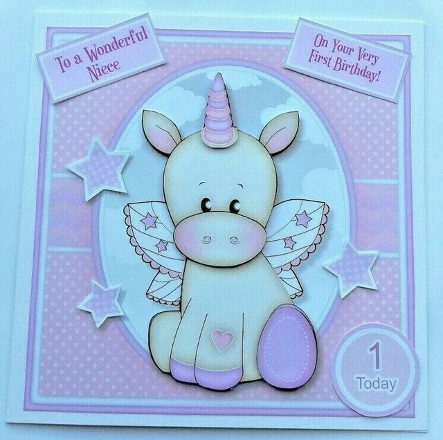 HANDMADE IST BIRTHDAY Card With 3D Unicorn For Any Recipient £5.99 ...