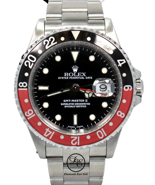 ROLEX GMT - Master II 16710 Coke Noir/Rouge Chaton 40MM Acier Huître ...