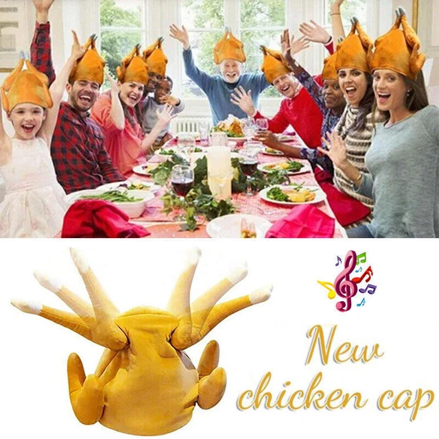 NOVELTY ELECTRIC DANCING Turkey Hat Chicken Leg Cap Turkey Hat Party ...
