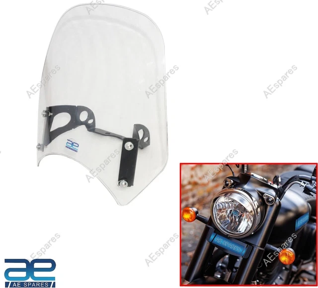 TINTED FLYSCREEN WINDSHIELD Kit For Royal Enfield New Classic Reborn ...