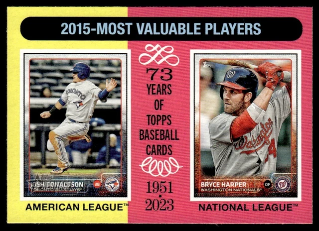 CARTE MVP BRYCE Harper / Josh Donaldson 2024 Topps Heritage 2015 #208 ...
