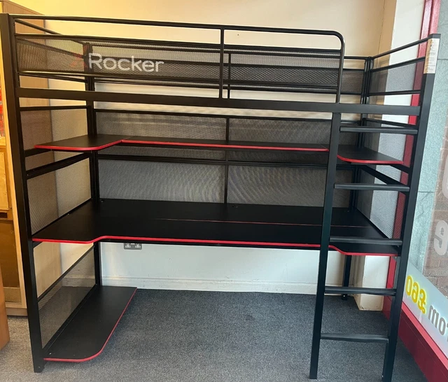 X ROCKER BATTLEBUNK Gaming High Sleeper Bed With Desk - Cs E23 £132.00 ...