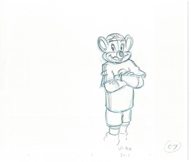 CHUCK E CHEESE Pizza Commercial Production Animation Cel Drawing 2005 B ...