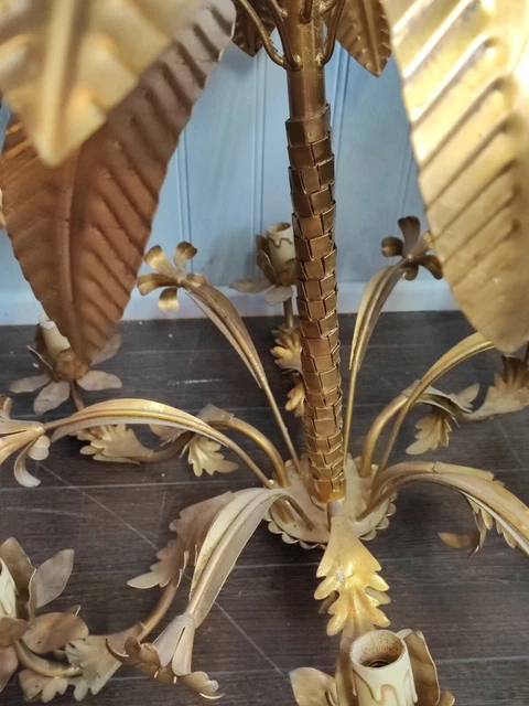 LUSTRE PALMIER MÉTAL Doré Maison Jansen? Baguès ? EUR 350,00 - PicClick FR