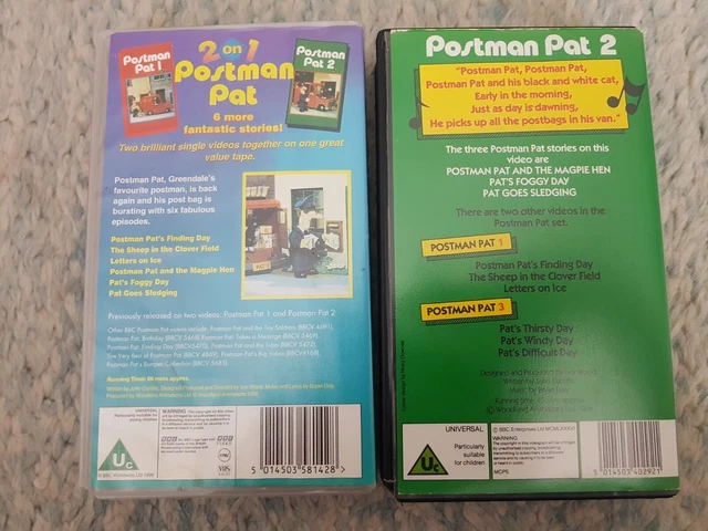 POSTMAN PAT X 2 VHS Videos BBC, Children’s Animation £12.00 - PicClick UK