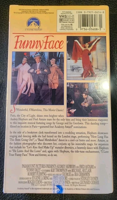 FUNNY FACE VHS - Audrey Hepburn, Fred Astaire Brand New Factory Sealed ...