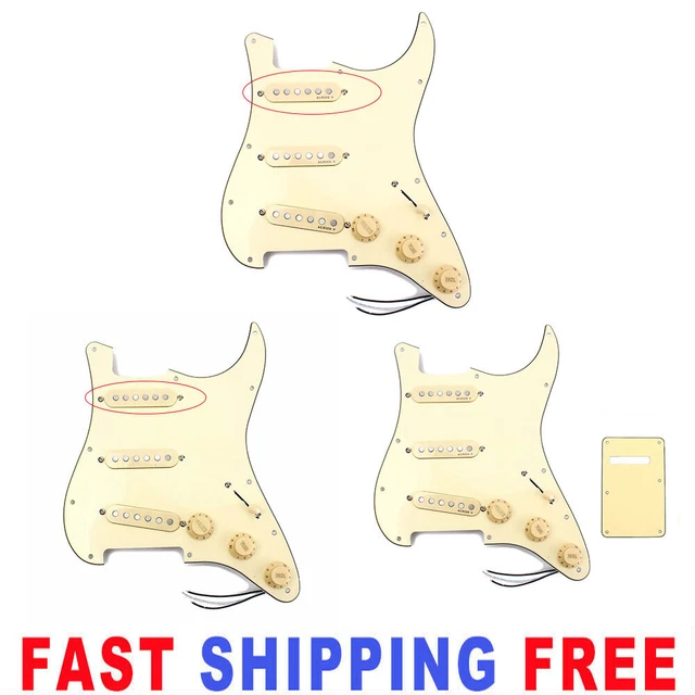 LOADED PICKGUARD ALNICO V SSS Pickup Back Plate Sets for Stratocaster ...