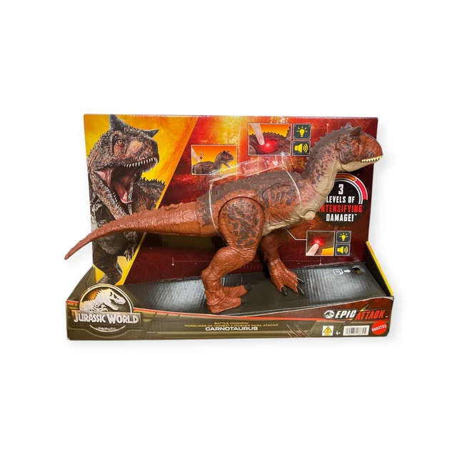 MATTEL JURASSIC WORLD HND19 Epic Attack Carnotaurus JWFK Dinosaurier ...