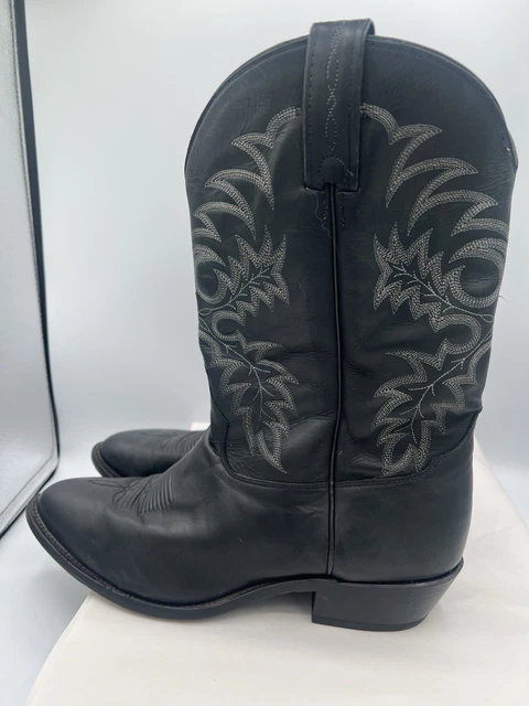 TONY LAMA BLACK Stallion Round Toe Cowboy Mens 12 EEE Black WESTERN ...