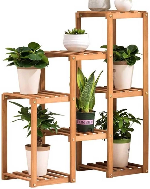 SCAFFALE PORTA VASI Piante Fiori Con Ripiani Struttura in Legno Di ...