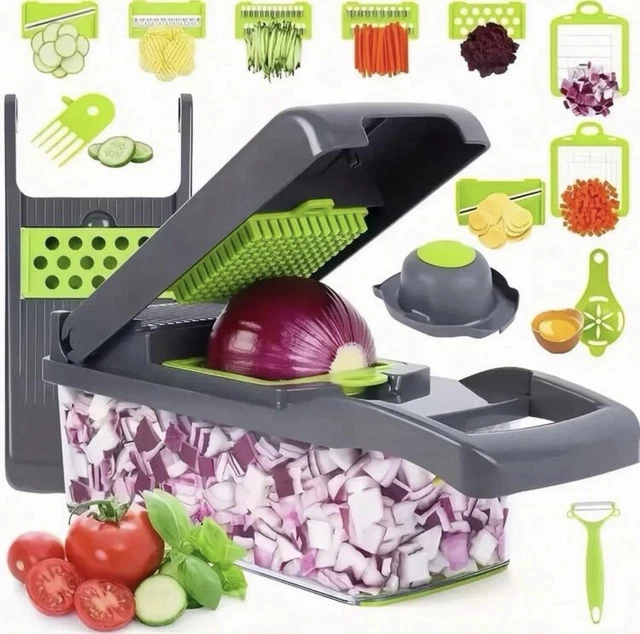 VEGETABLE CHOPPER SALAD Fruit Mandolin Slicer 16 in 1 Food Dicer Cutter ...