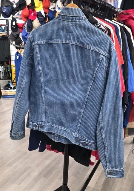 VINTAGE LEVI'S DENIM Jacket Type 3 III Pinstripe Stripe Size 42 1980s ...