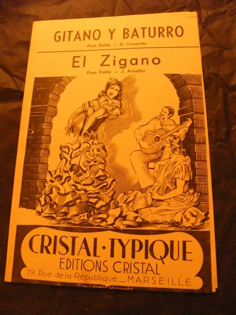 & SPARTITO GITANO Y Baturro Urmeneta El Arbellini Zigano 1950 " EUR 13 ...