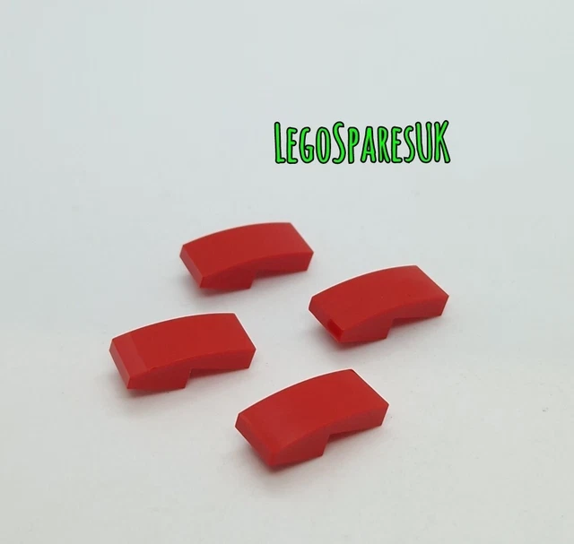 LEGO PART 6029946 / 11477 Slope, Curved 2 x 1 x 2/3, Red. Quantity x 4 ...
