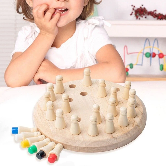 KIDS CHESS BLOCK Board Game Color Board Puzzles Educational Toy For ...