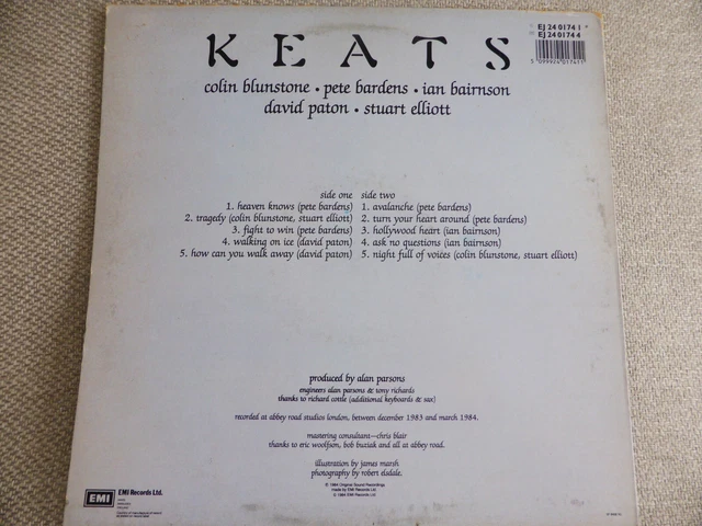 KEATS (BLUNSTONE/BARDENS) 1984 LP UK 1st Press EMI EJ2401741 VG/EX Prog ...