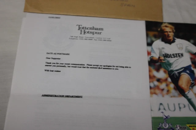 LOTE OFICIAL TOTTENHAM Hotspur (1994/95) - Dossier Klinsmann, Póster y ...