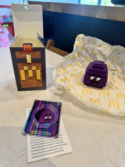 MCDONALDS HAPPY MEAL Toy Minecraft Grimace Egg LIMITED EDITION £11.12 ...
