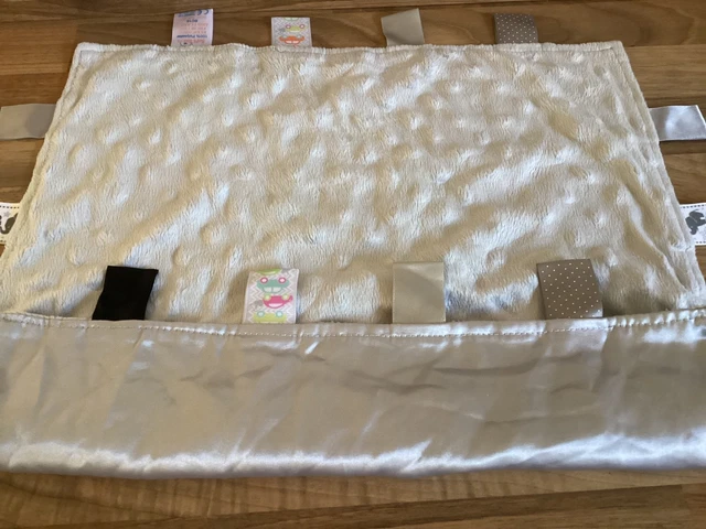 GREY BUBBLE DIMPLE fabric comforter satin back square Baby Blankie Soft ...