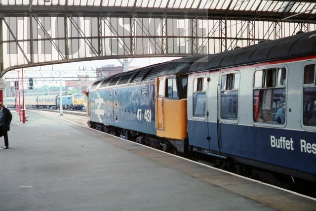 35MM SLIDE BR British Rail Diesel Loco Class 47 47431 Stoke 1989 ...