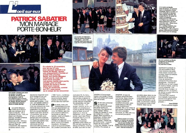 COUPURE DE PRESSE Clipping 1988 Patrick Sabatier son Mariage (2 pages) EUR 5,00 - PicClick FR