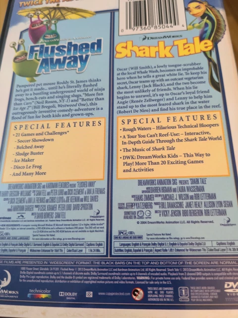FLUSHED AWAY/SHARK TALE Dreamworks Double Feature - DVD - £2.81 ...