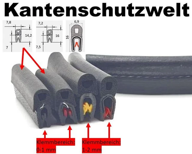 KANTENSCHUTZ DICHTUNGSPROFIL DICHTPROFIL Gummi PVC EPDM Schlauch Dichtung Oben EUR 8,55 ...
