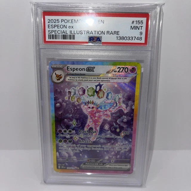 ESPEON EX 2025 Pokémon PRE Prismatic Evolutions SIR 155/131 PSA 9 MINT ...