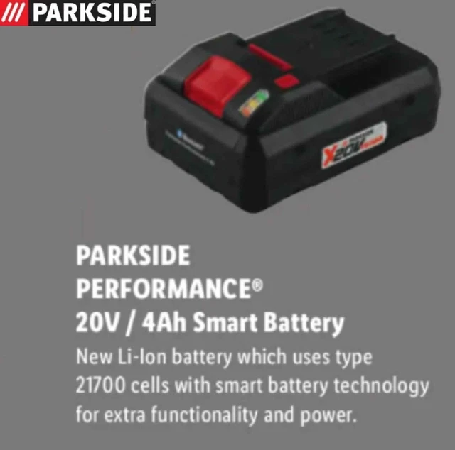 PARKSIDE PERFORMANCE 20V 4Ah Smart Battery Compatible with all X20V ...