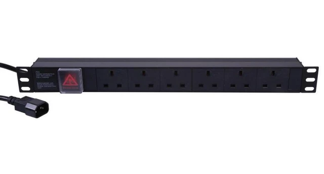 RACK MOUNT POWER Distribution Unit Iec C14 Connector 6 Gang Mains 1U Horizontal £38.99 - PicClick UK