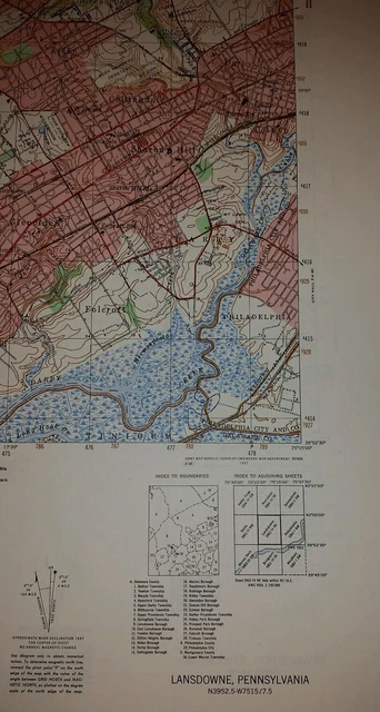1940'S ARMY TOPO Map Lansdowne Pennsylvania Sheet 5963 IV NE ...