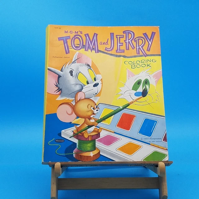 TOM & JERRY MGM 1952 cartoon comic coloring book UNUSED 80pg Watkins ...