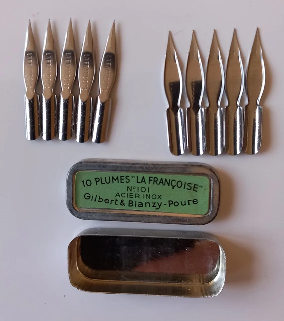 ANCIENNE BOÎTE DE 10 plumes "LA FRANCOISE" Gilbert & Blanzy-Poure EUR 1 ...