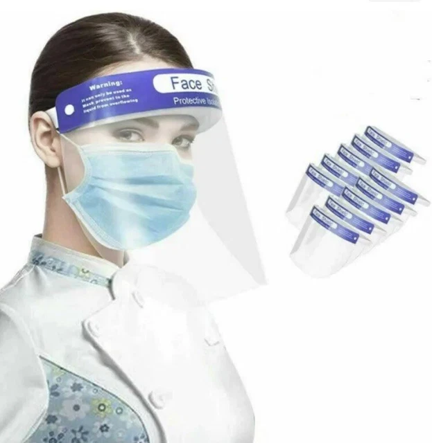 5 X FULL Face Shield Visor Protection Mask Sheild Safety Clear PPE EUR ...