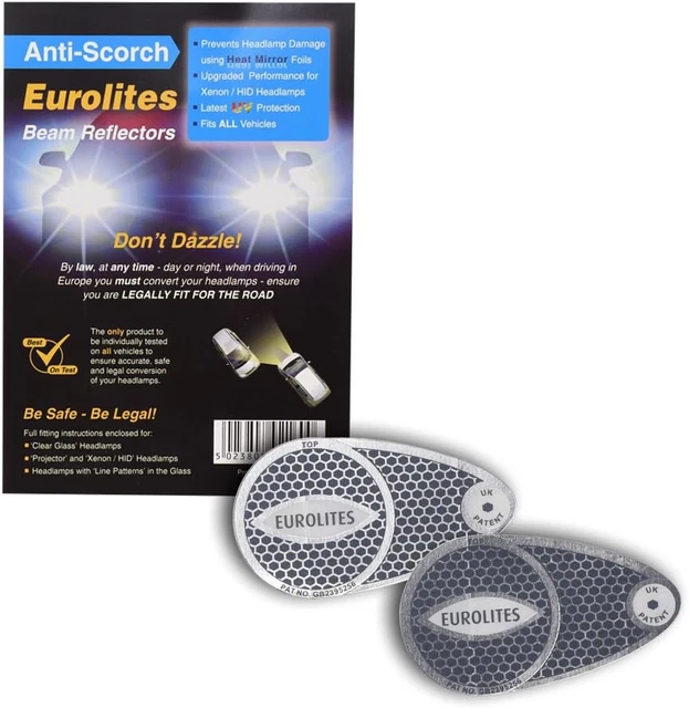 EUROLITES HEADLAMP BEAM Convertors Drive Safely with Anti Scorch Silver ...